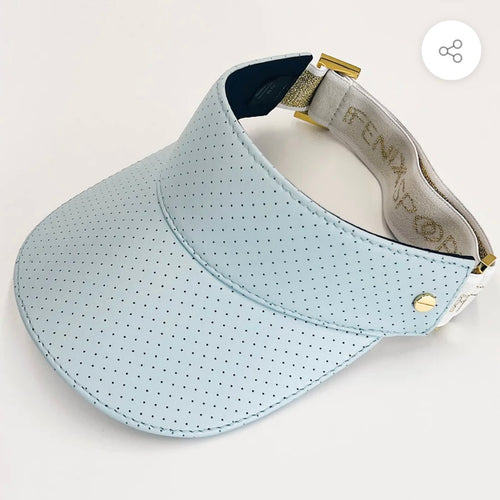 The Visor - Black Leather & Gold