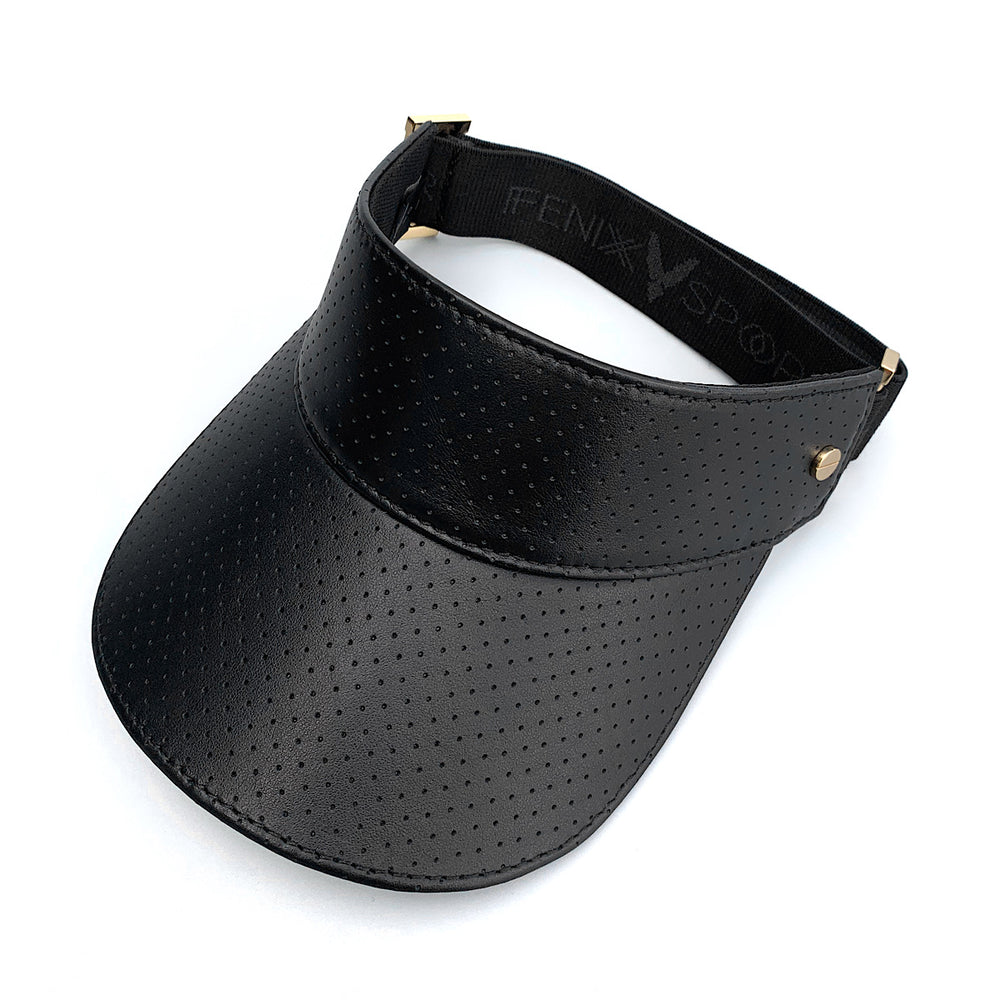 The Leather Visor - Black & Gold